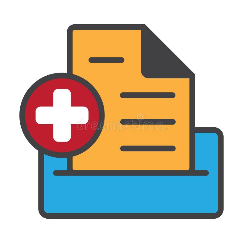 Medical Record Flat Color Icon for Apps or Websites Stock Vector ...