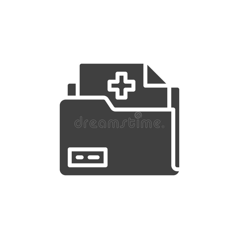 Medical Record Folder Vector Icon Stock Vector - Illustration of folder ...