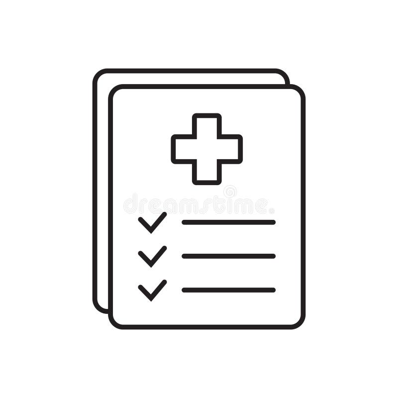 Medical Record Icon, Medical Report Icon, Medical History Thin Line ...