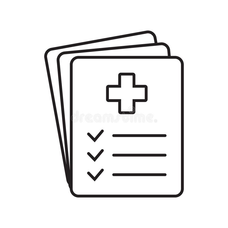 Medical Record Icon, Medical Report Icon, Medical History Thin Line ...