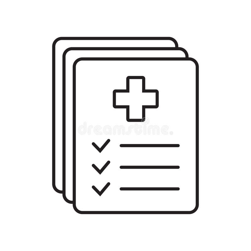 Medical Record Icon, Medical Report Icon, Medical History Thin Line ...