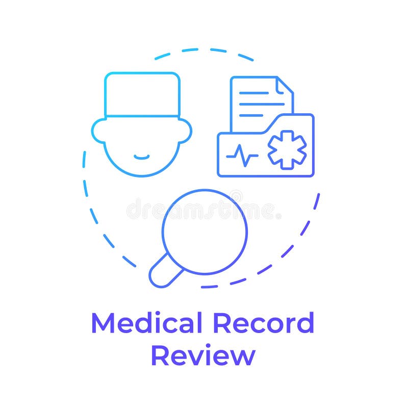 Medical Record Review Blue Gradient Concept Icon Stock Illustration ...