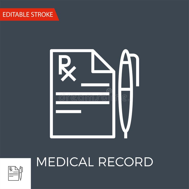 Medical Record Vector Icon stock vector. Illustration of analysis ...