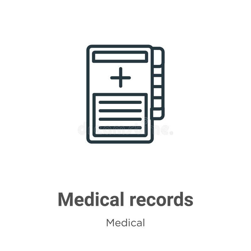 Medical Records Outline Vector Icon. Thin Line Black Medical Records ...