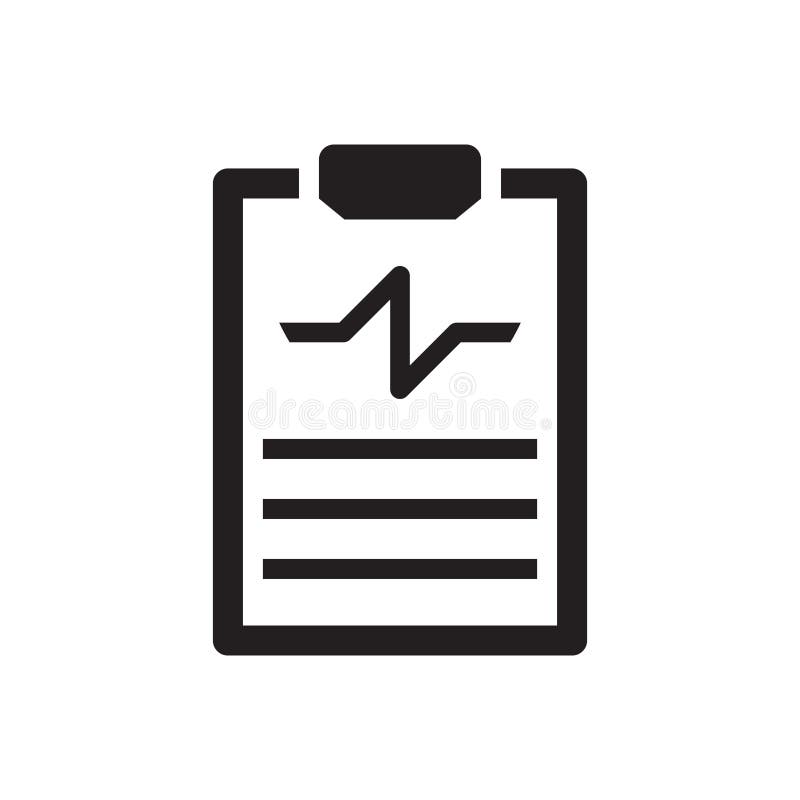 Medical Report Clipboard Icon - Heartbeat Report Clipboard Vector Stock ...