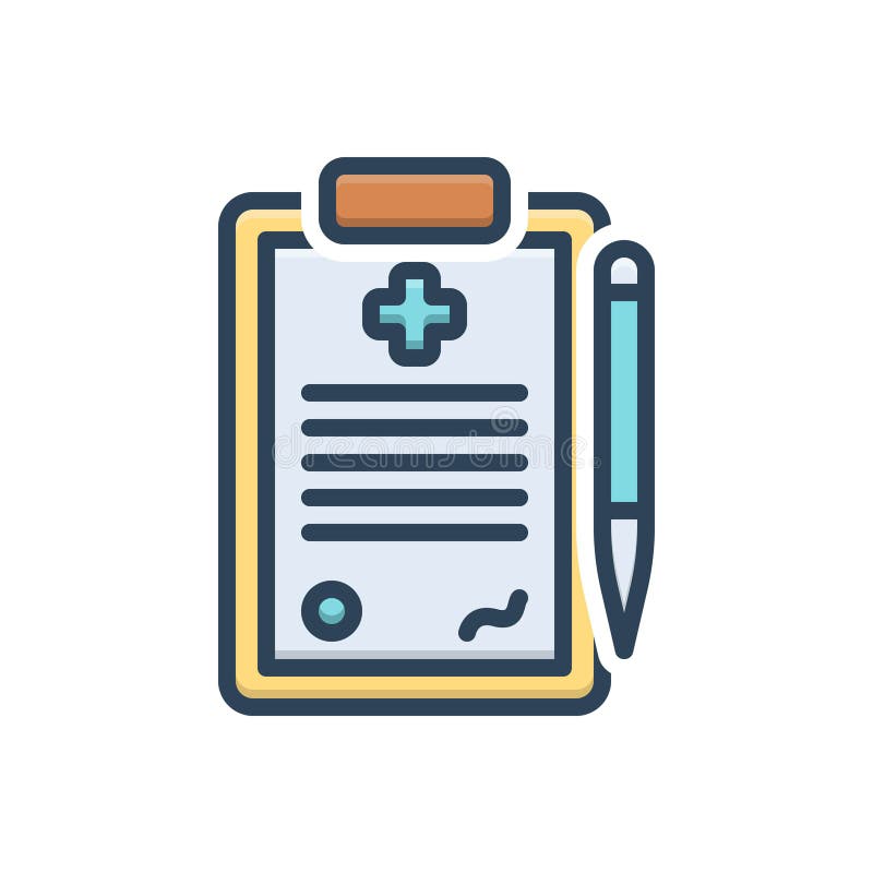 Color Illustration Icon for Medical Report, Medical and Document Stock ...