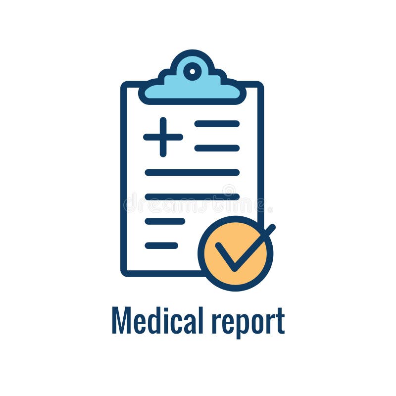 Medical Report Outline Or Line Flat Vector Icon - Mobile Application Or ...