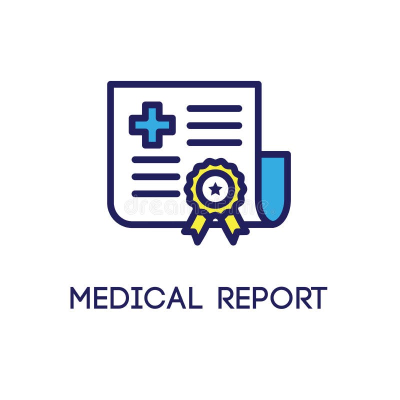 Medical Report Outline or Line Flat Vector Icon - Mobile Application or ...