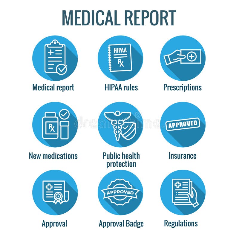 Medical Report Outline or Line Flat Vector Icon - Mobile Application or ...