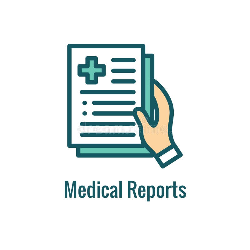 Medical Report Outline or Line Flat Vector Icon - Mobile Application or ...