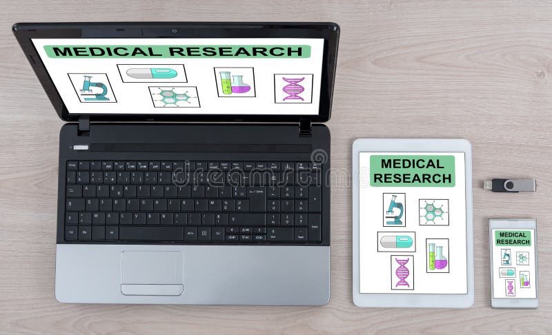 Medical Research Concept on Different Devices Stock Image - Image of ...