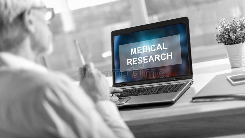 Medical Research Concept on a Laptop Screen Stock Image - Image of ...
