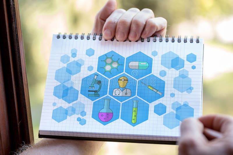 Medical Research Concept on a Notepad Stock Image - Image of technology ...