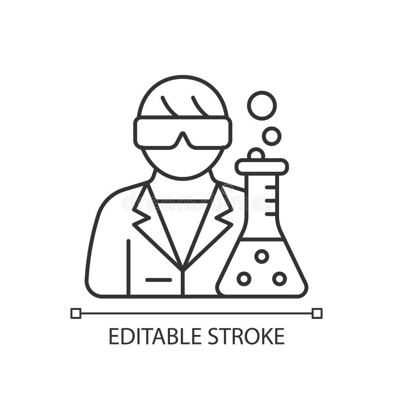 Medical Researcher Linear Icon Stock Vector - Illustration of ...