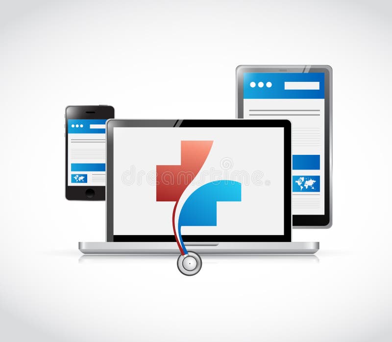 Medical Responsive Network Concept Stock Illustration - Illustration of ...