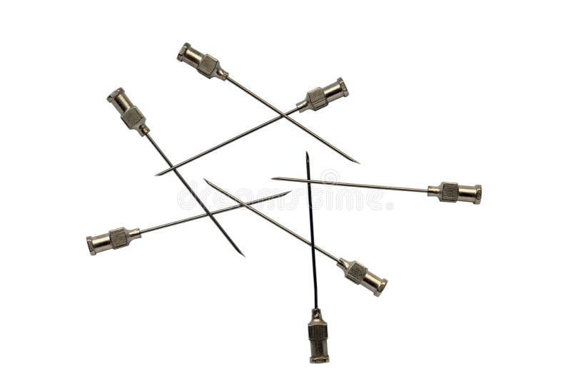 Medical Reusable Injection Needles Isolated on White Stock Image ...