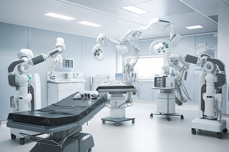 Medical Robot Making Precise Incisions, Performing Stock Illustration ...