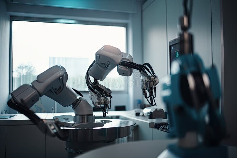 Medical Robot Performing , with Robotic Arm and Precision Tools in View ...