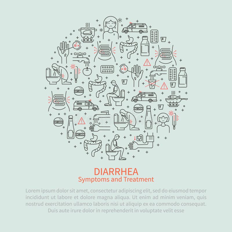 Medical Round Banner Diarrhea Stock Vector - Illustration of cause ...