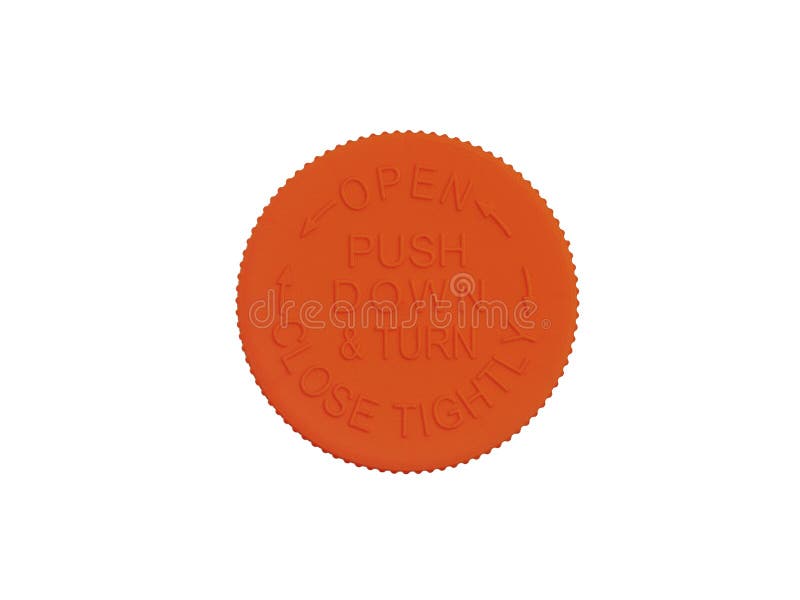 Medical Safety Cap with a Warning Sign, on a White Background Stock ...