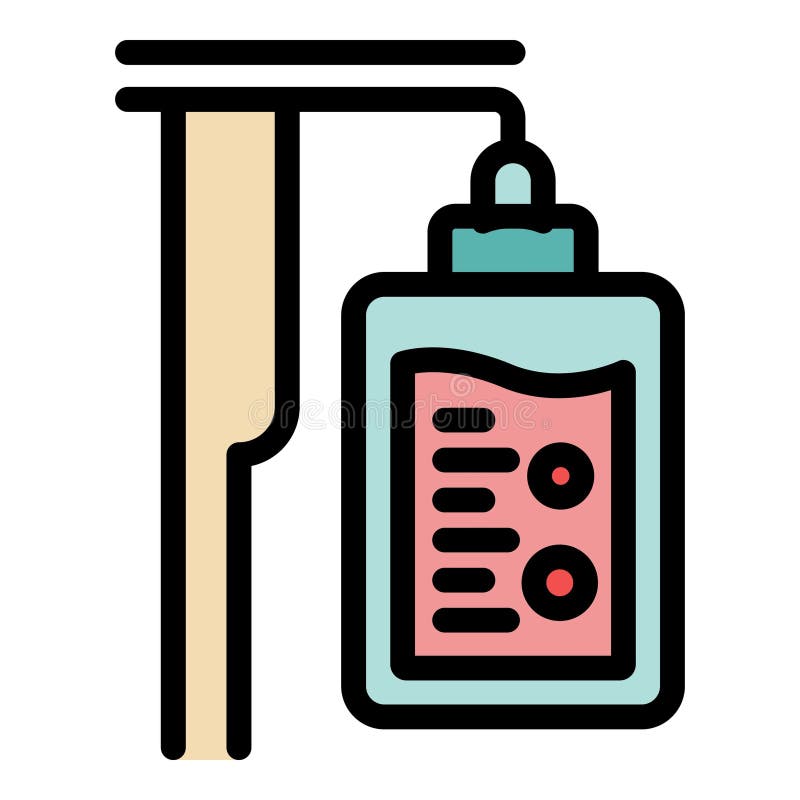 Medical Saline Solution Bag Hanging on Stand Icon Stock Illustration ...