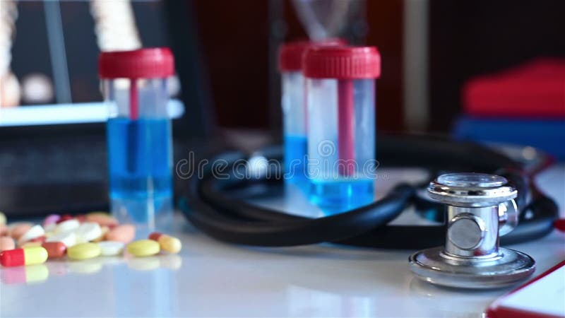 Medical Samples and Pills stock video. Video of clinic - 86981979