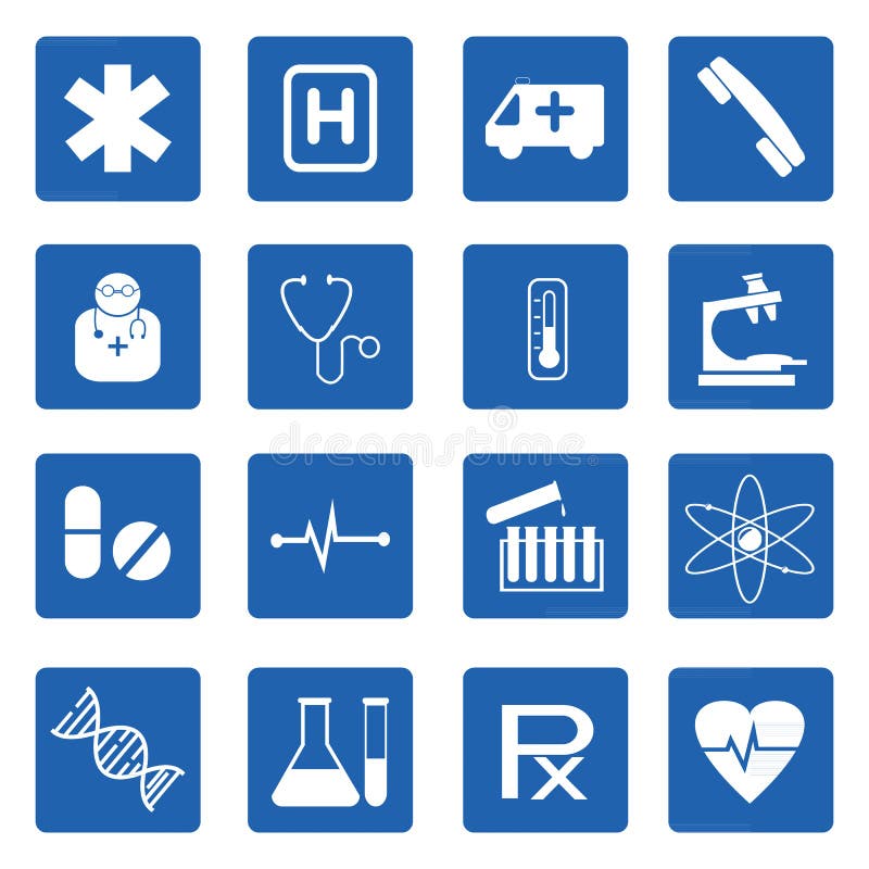 Medical and Science Icon Set Stock Vector - Illustration of pill ...