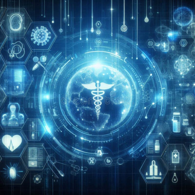Medical Science Technology Abstract Background in Blue, Futuristic and ...