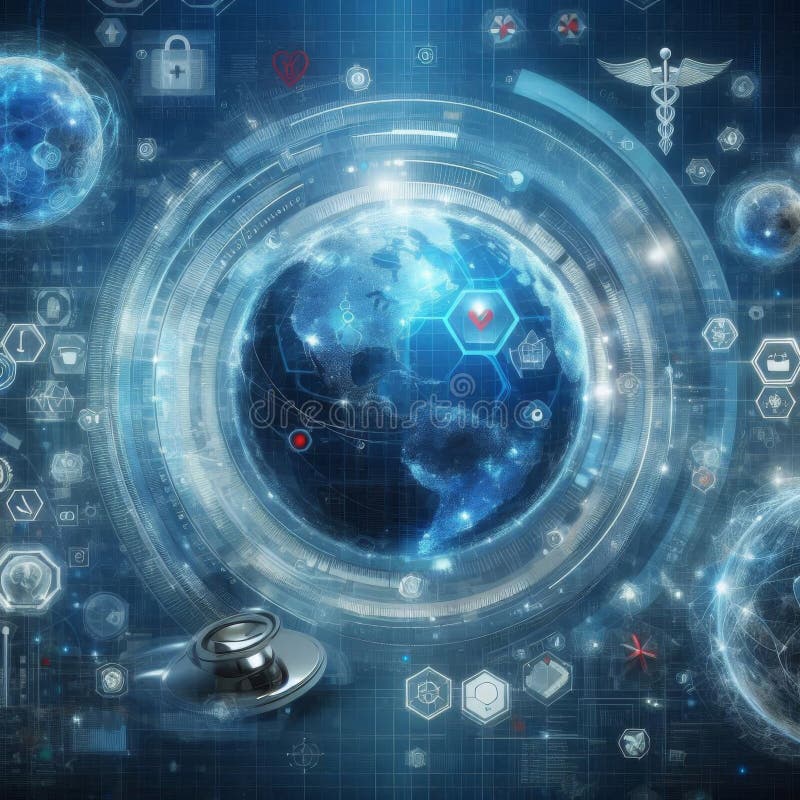 Medical Science Technology Abstract Background in Blue, Futuristic and ...