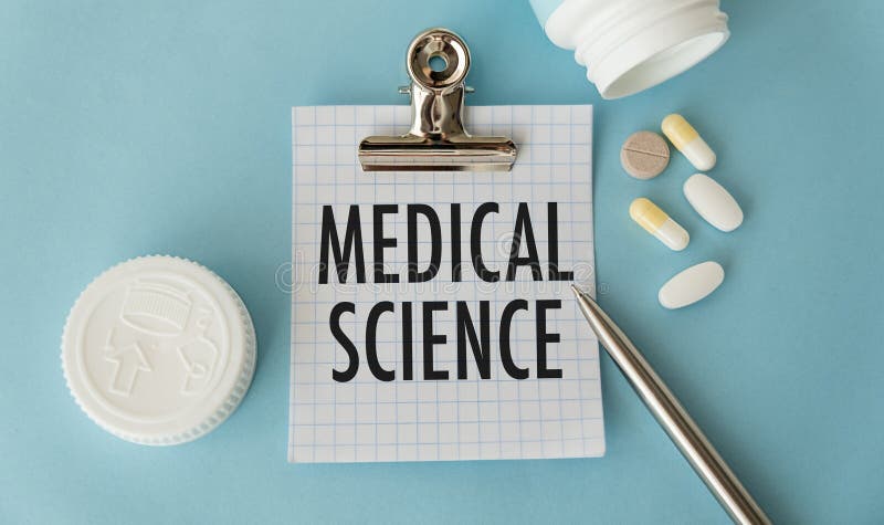 Medical Science Text on Card on the Notebook Page on the Table, Medical ...