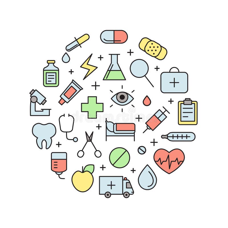 Medical and Science Vector Multicolored Circle Illustration. Modern ...