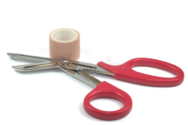Medical Scissors, Gauze and Tape Stock Photo - Image of scissors, pair ...
