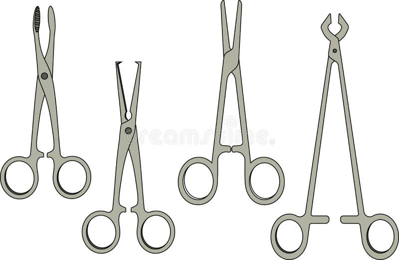 Medical scissors set stock vector. Illustration of clamp - 96695533