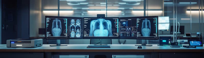 Medical Screens Display X-ray Images in a Modern Hospital Setting Stock ...