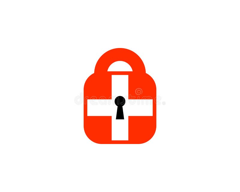 Medical Security Lock Icon Logo Design Element Stock Vector ...