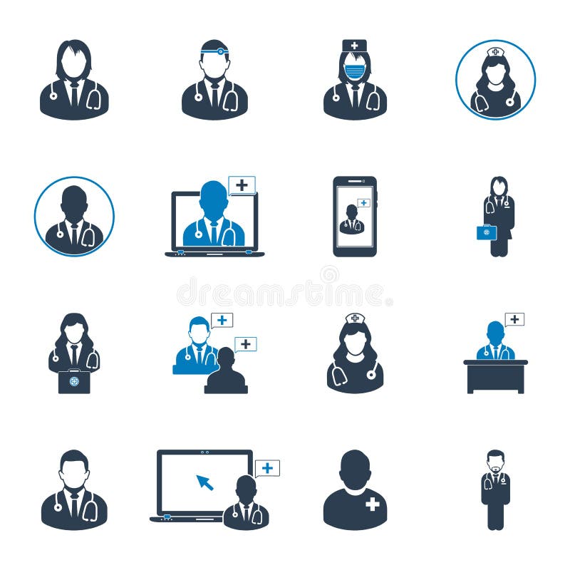Medical Services Icon Set. stock vector. Illustration of physician ...