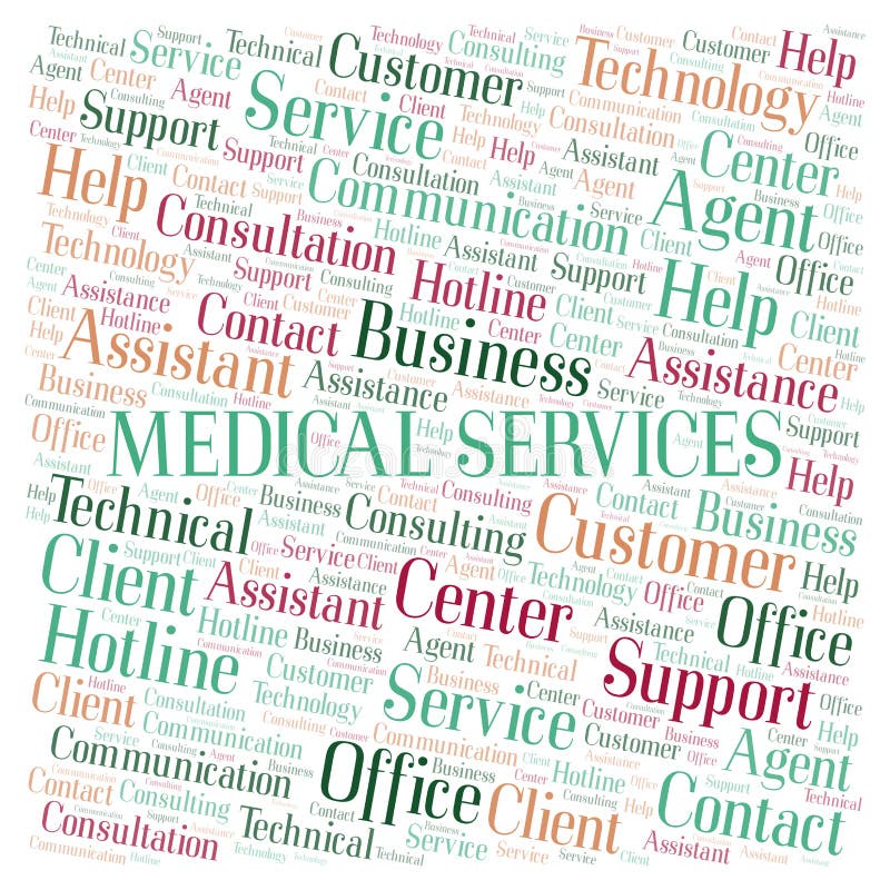 Medical Services Word Cloud Stock Illustration - Illustration of ...
