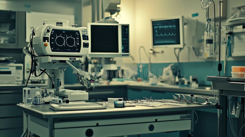 Medical Setup, Pod Next To Instruments . Stock Image - Image of surgeon ...