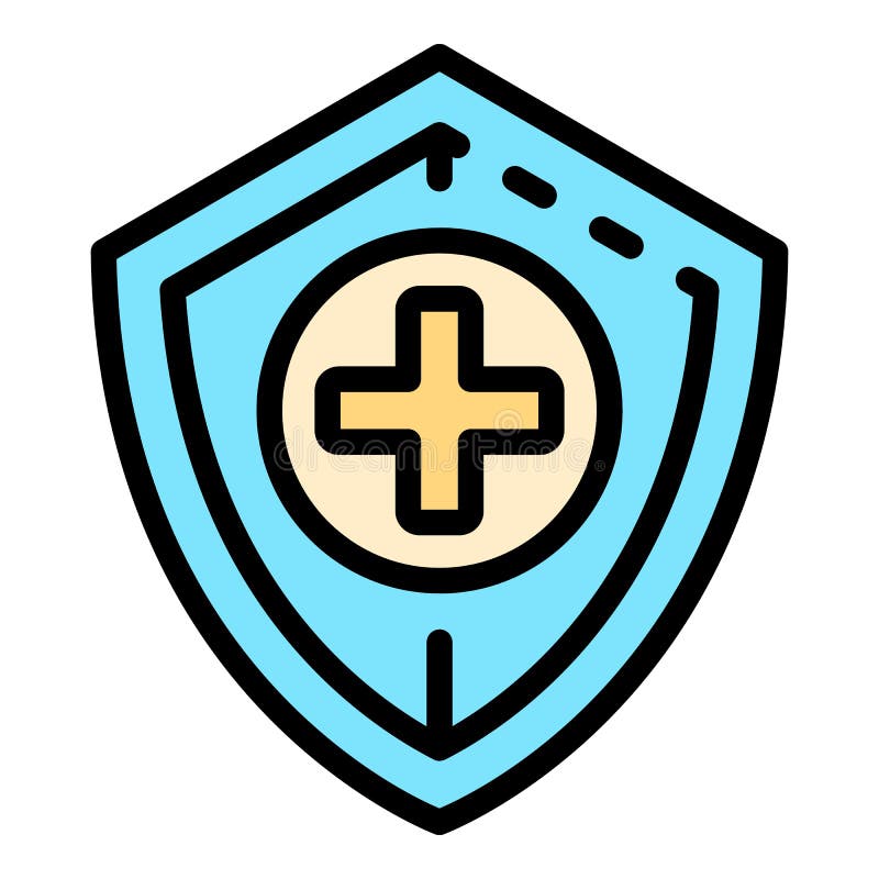 Medical Shield Icon Color Outline Vector Stock Vector - Illustration of ...