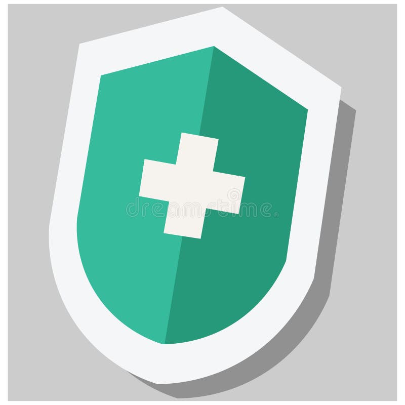Medical Shield Icon on Gray Background. Vector Illustration Stock ...