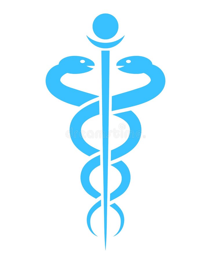 Snake with Stick Ancient Medical Symbol Stock Vector - Illustration of ...