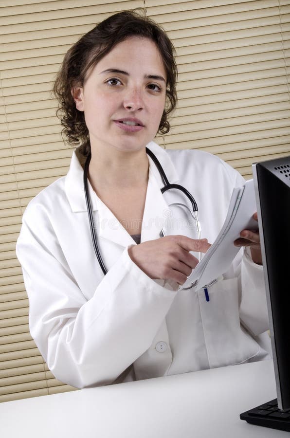 Medical Staff Holding White Office Paper Stock Image - Image of hold ...