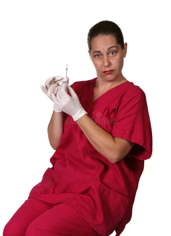 Medical Staff with Needle stock image. Image of scrubs - 1199655