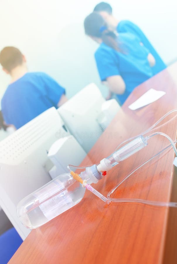 Medical Staff in the Hospital Foyer on the Background of Technical ...