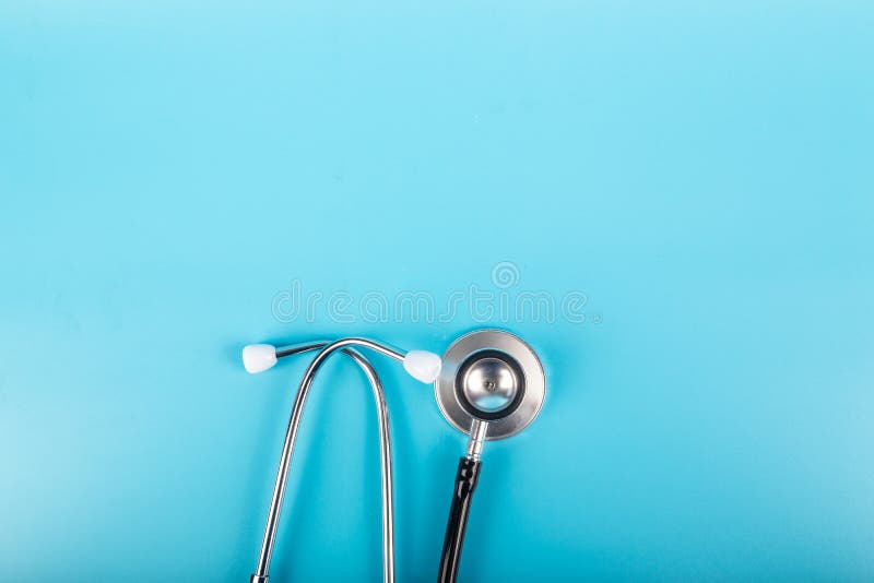 Medical Stethoscope on Blue Background Stock Photo - Image of doctor ...