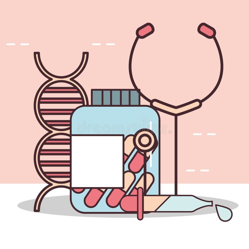 Medical Stethoscope Capsule Stock Vector - Illustration of vector ...