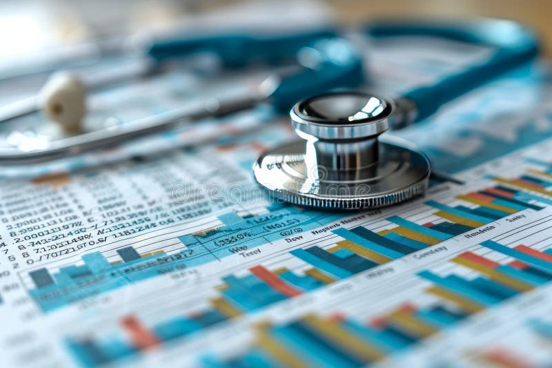 Medical Stethoscope on Chart, Medical Analysis Concept Stock Photo ...