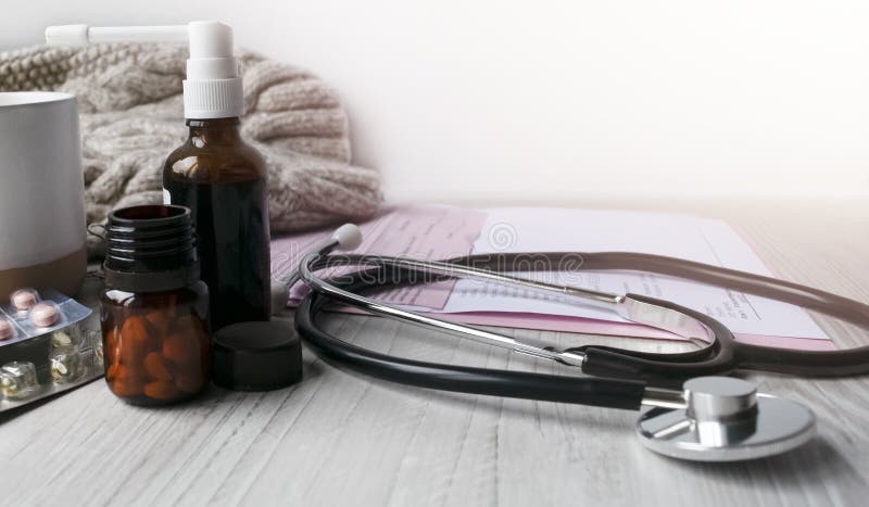 Medical Stethoscope And Clipboard With A Blank Sheet Of Paper Medical