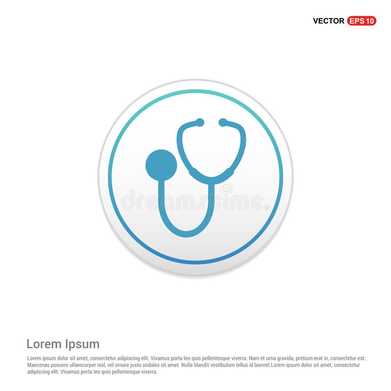 Medical Stethoscope Icon - White Circle Button Stock Vector ...