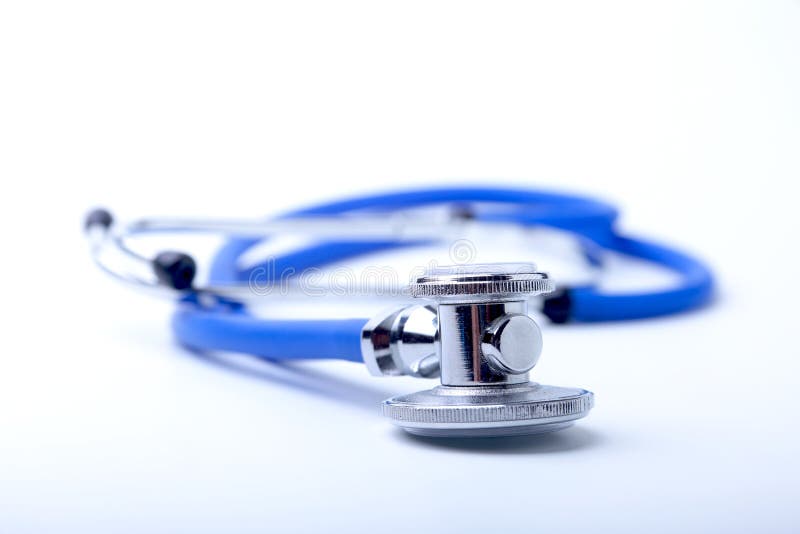 Medical Stethoscope Isolated on White. Closeup. Selective Focus. Stock ...